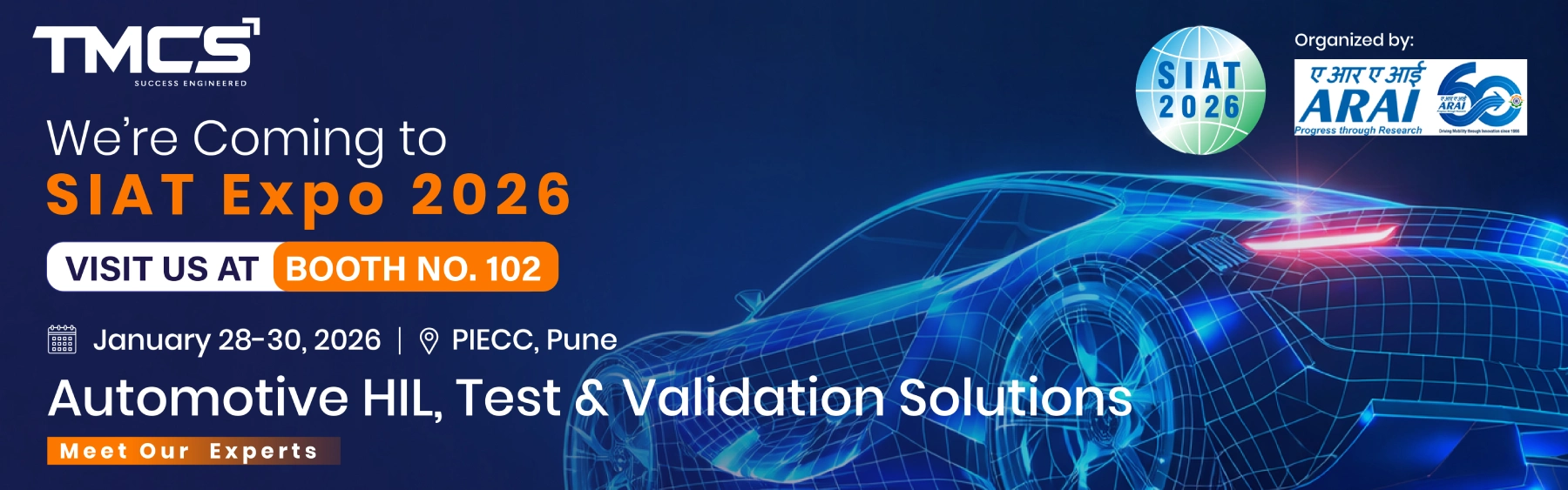 SIAT 2026 Pune | TMCS Booth 102 - Automotive HIL Testing